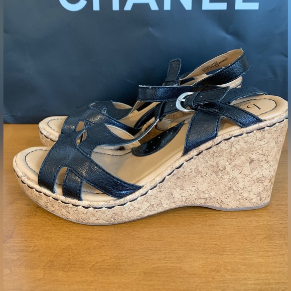 boc | Shoes | Boc Wedge Sandals Leather Platform Heel | Poshmark